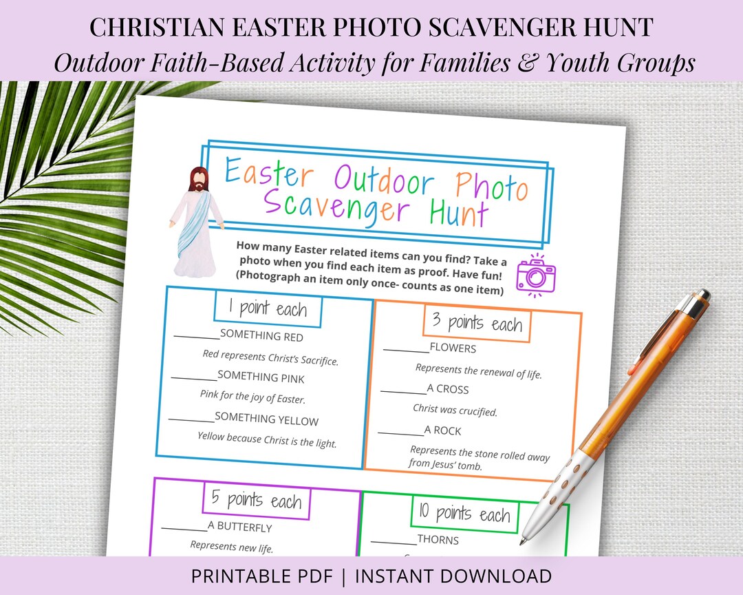 Christian Easter Photo Scavenger Hunt Printable, Religious Outdoor ...