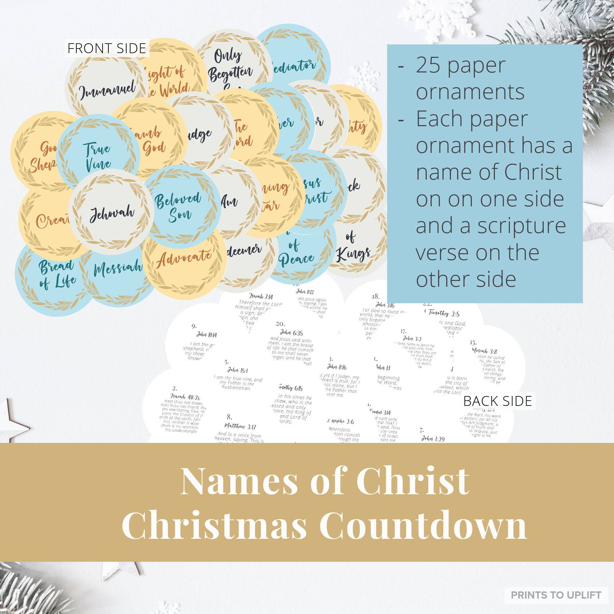 Names of Christ Christmas Countdown, Paper Chain, Ornaments, Nativity ...