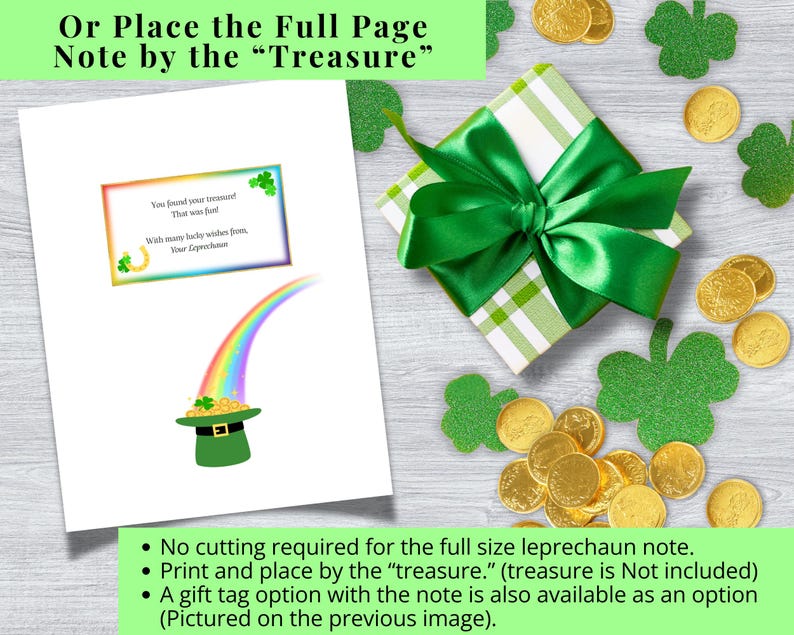 Leprechaun Treasure Hunt | Leprechaun Letter and Rainbow Scavenger Hunt ...