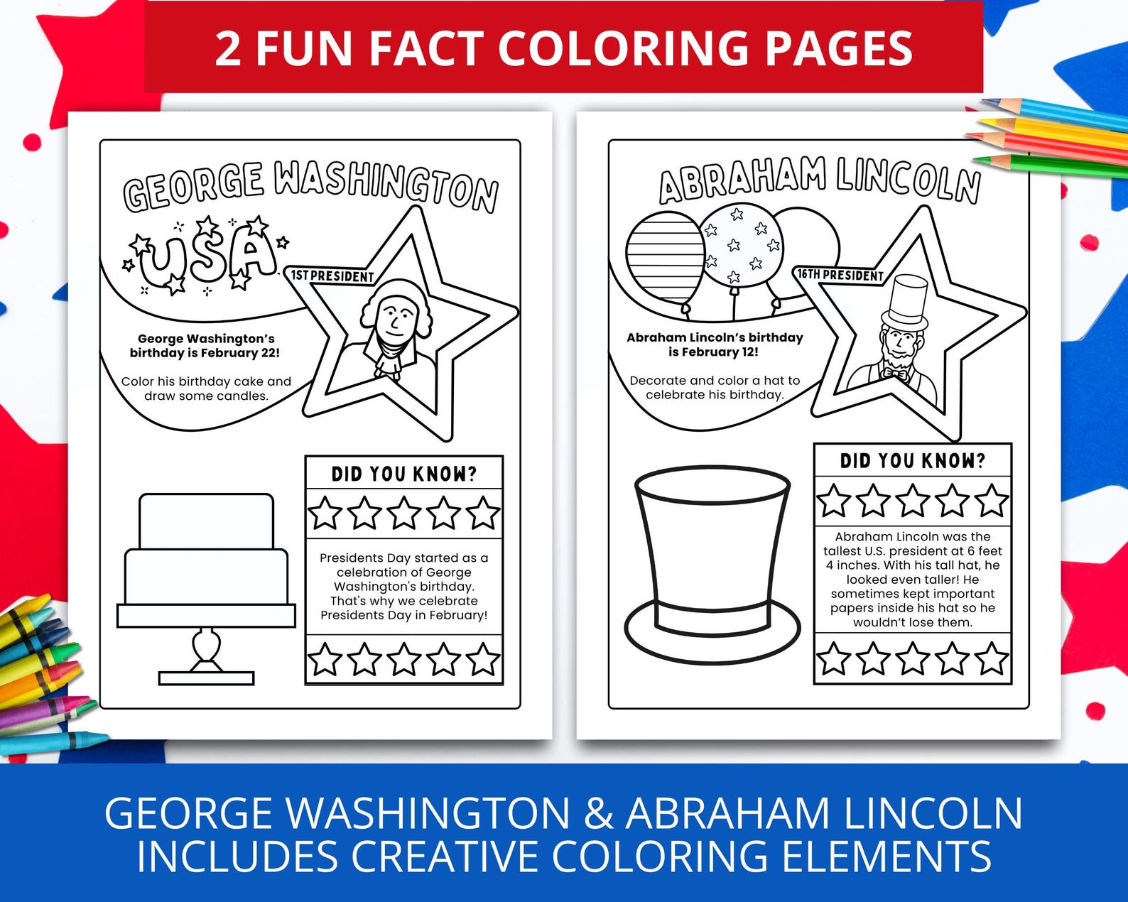 Presidents' Day Activities for Kids | Printable Coloring Pages and ...
