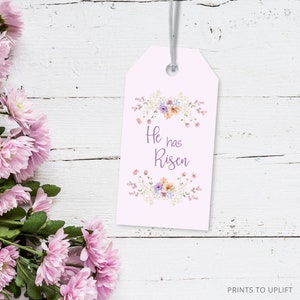Christ Centered Easter Tags, Printable Tag, He Has Risen, Rejoice in ...