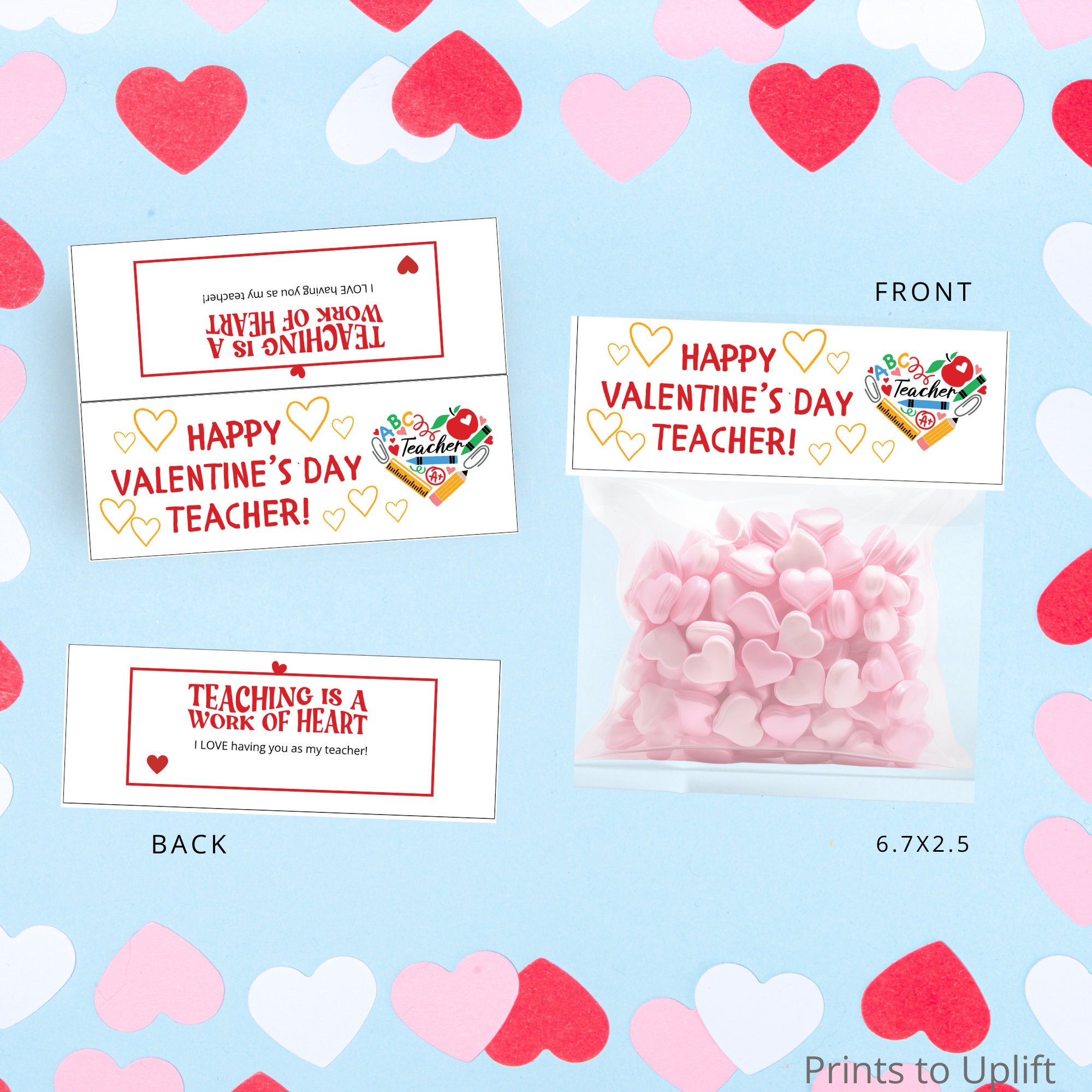 Teacher Valentine Topper, Valentine's Day, Teaching is a Work of Heart ...