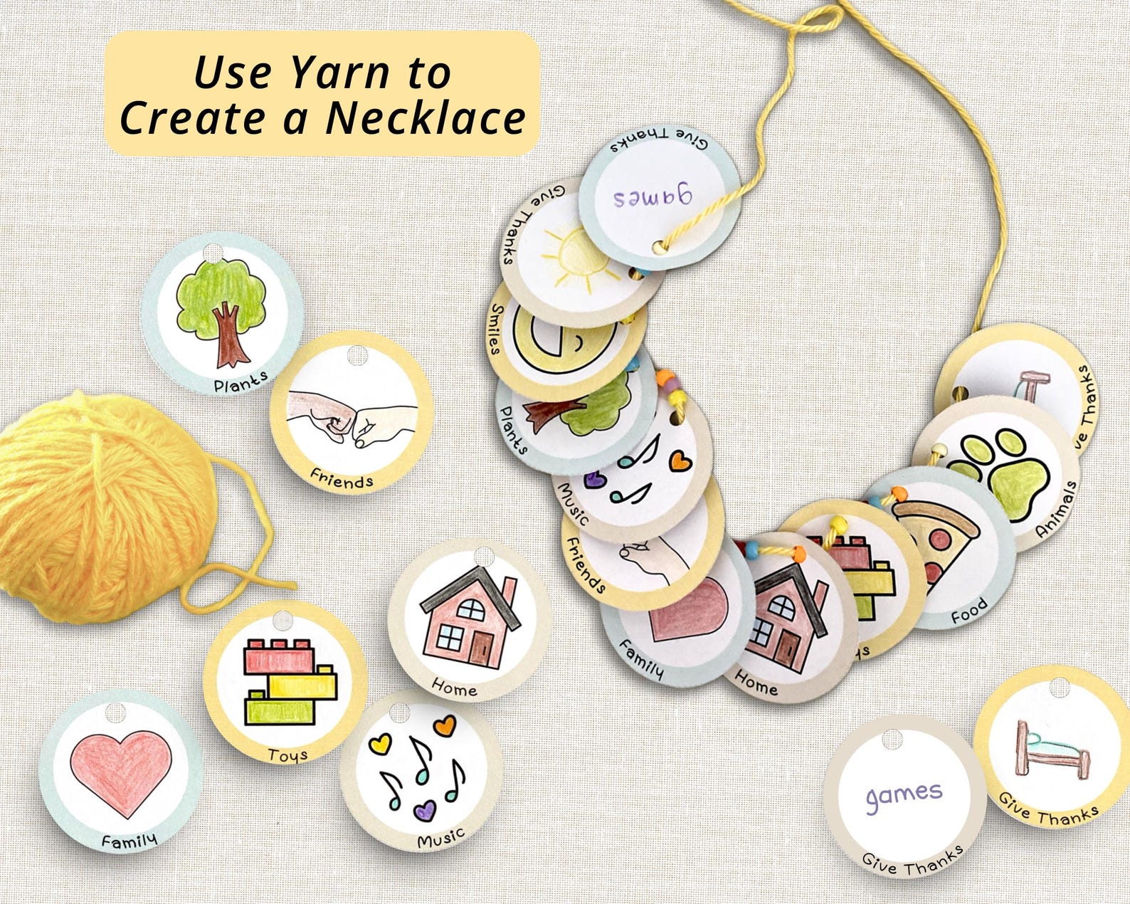 Gratitude Necklace Craft for Kids | Fun Thanksgiving Activity for Kids ...