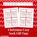 Christmas Cozy Sock Gift Tags, Printable, Great Gift for Teachers ...