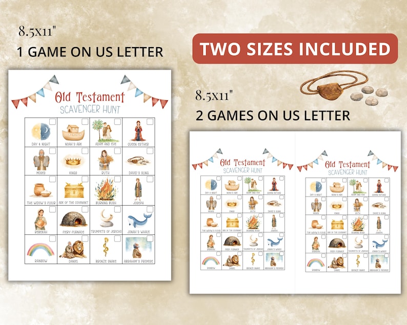 Bible Scavenger Hunt | Old Testament Bible Characters | Printable ...