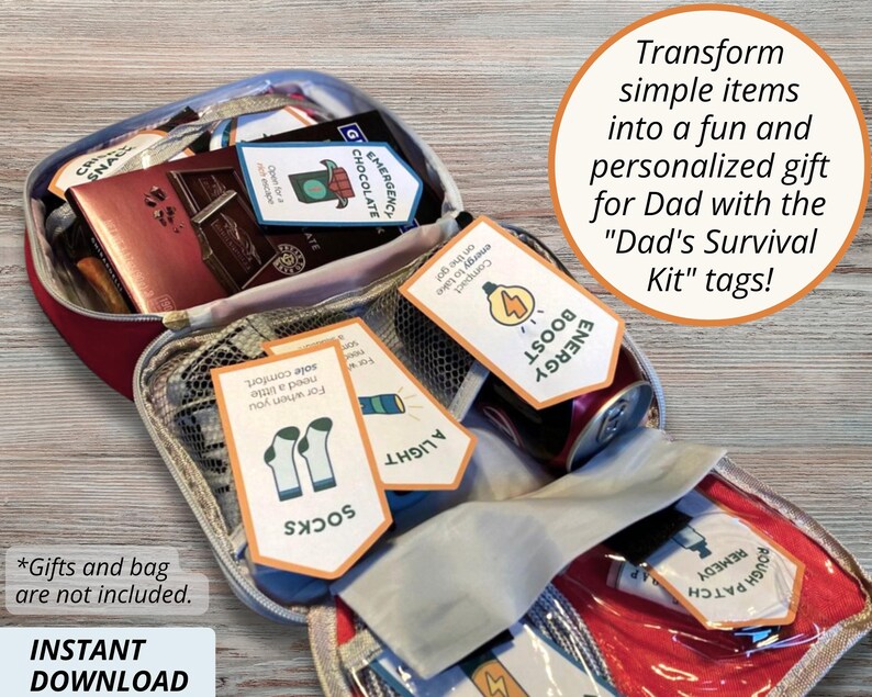 Printable Dad's Survival Kit Tags | Instant Download | 16 Unique Gift ...
