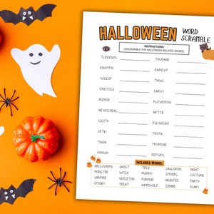 Halloween Word Scramble | Answer Key Included | Printable Halloween ...