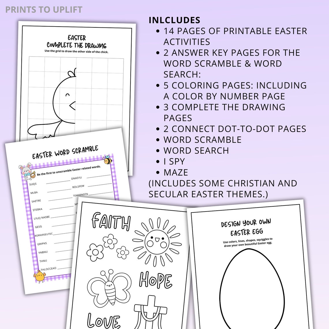 Easter Coloring Activity Pack, Fun for Kids, Printable, 8.5x11, Finding ...