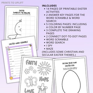 Easter Coloring Activity Pack, Fun for Kids, Printable, 8.5x11 ...
