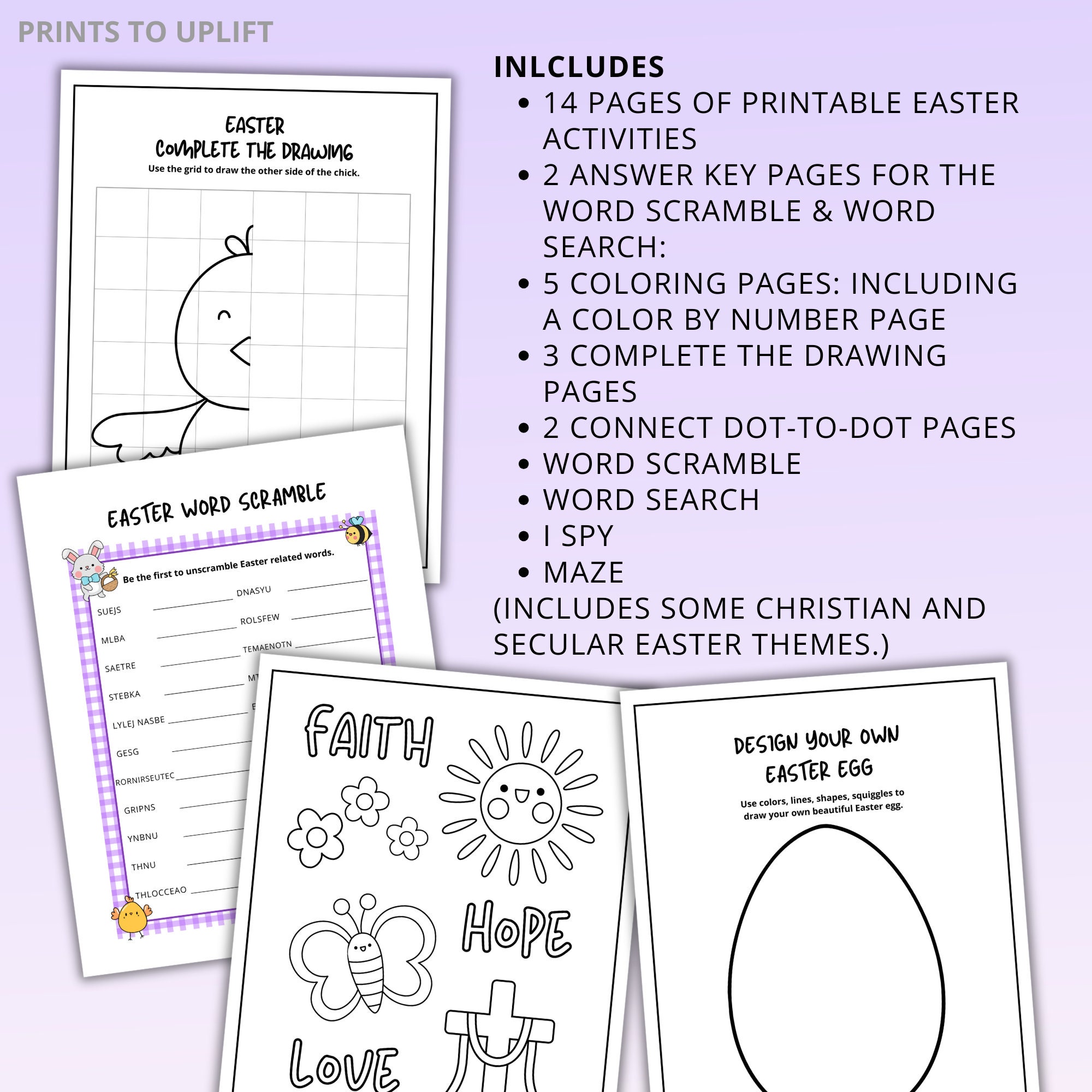 Easter Coloring Activity Pack, Fun for Kids, Printable, 8.5x11, Finding ...