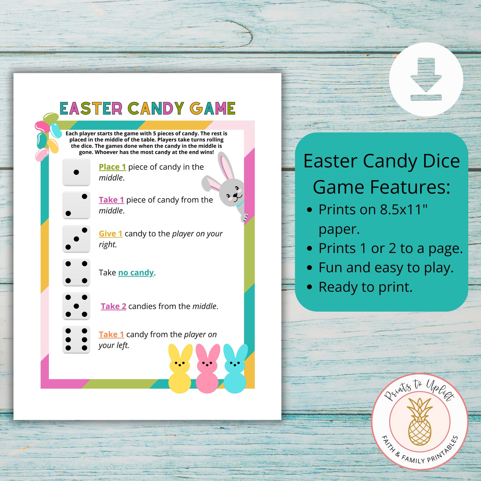 Easter Candy Dice Game, Fun for Kids, Teens, and Adults, Great for ...