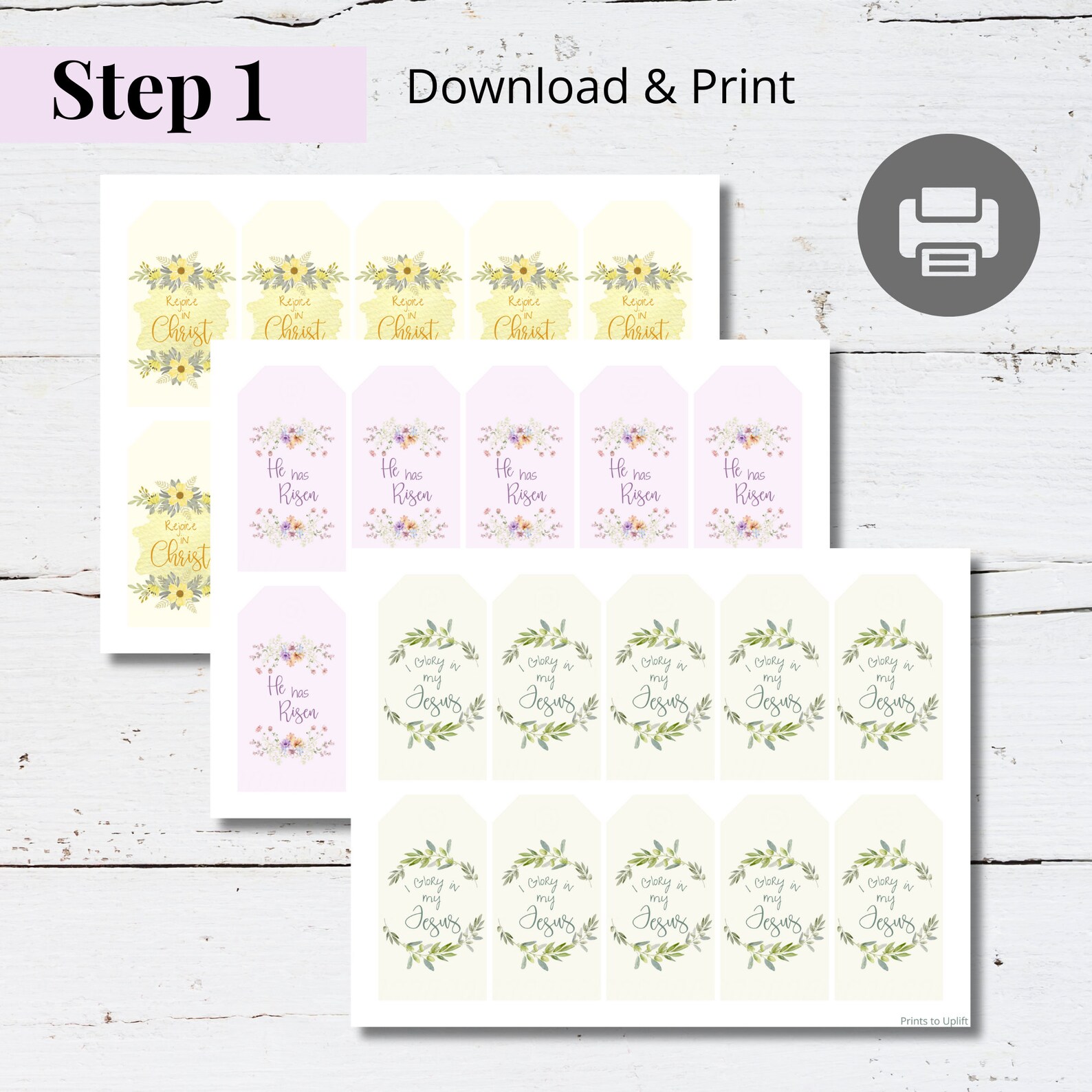 Christ Centered Easter Tags, Printable Tag, He Has Risen, Rejoice in ...