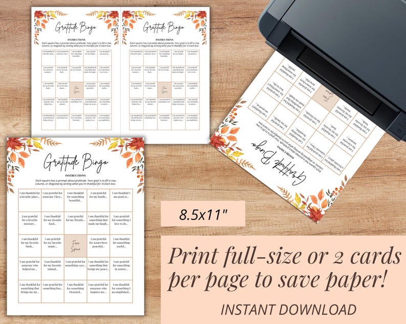 Gratitude Bingo | Thanksgiving Gratitude Game | I Am Thankful for ...