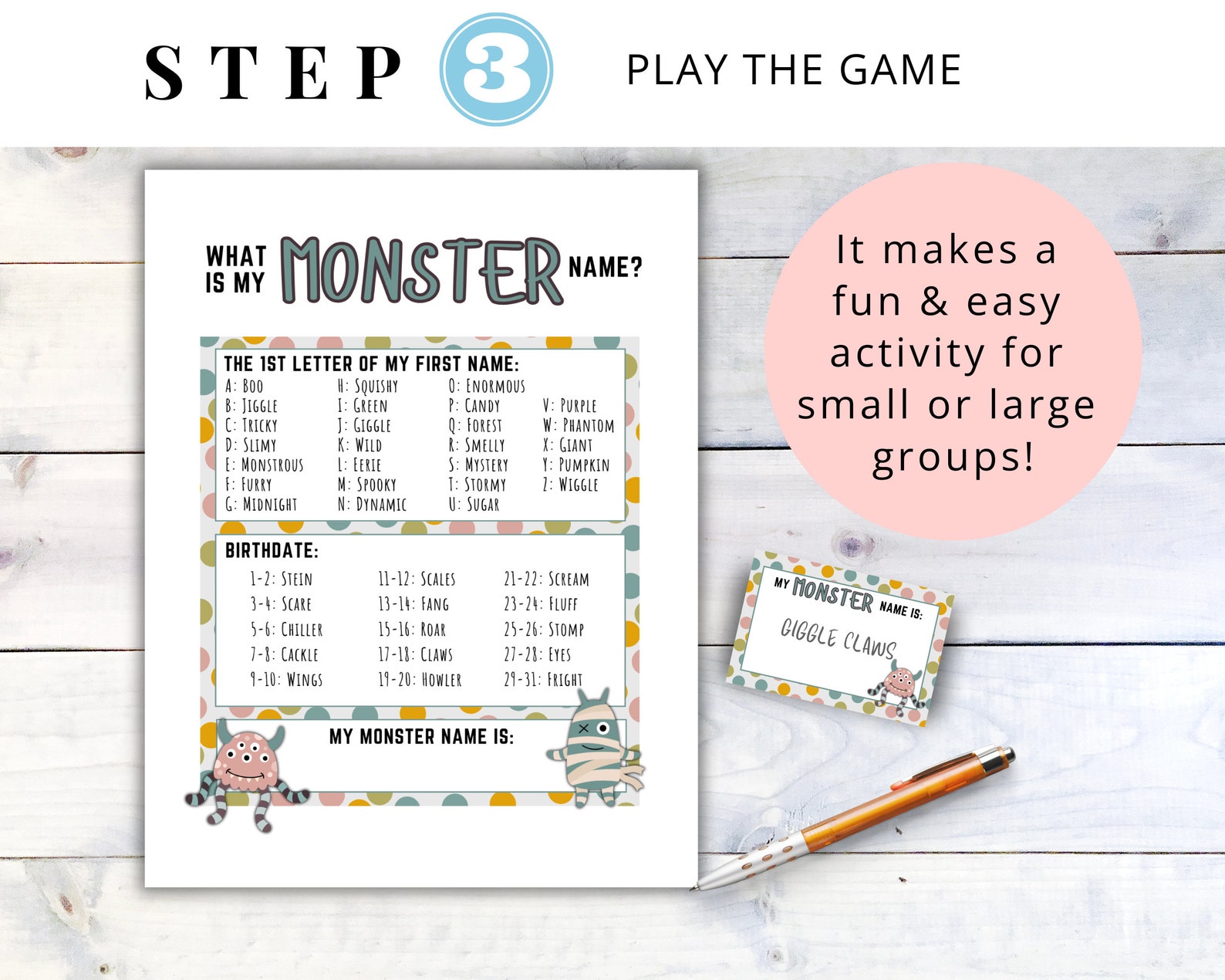 What's My Monster Name? Printable Halloween Activity That's Fun and ...