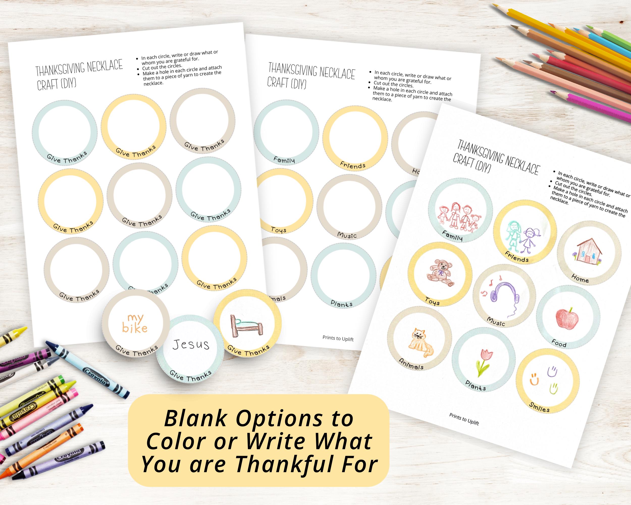 Gratitude Necklace Craft for Kids | Fun Thanksgiving Activity for Kids ...