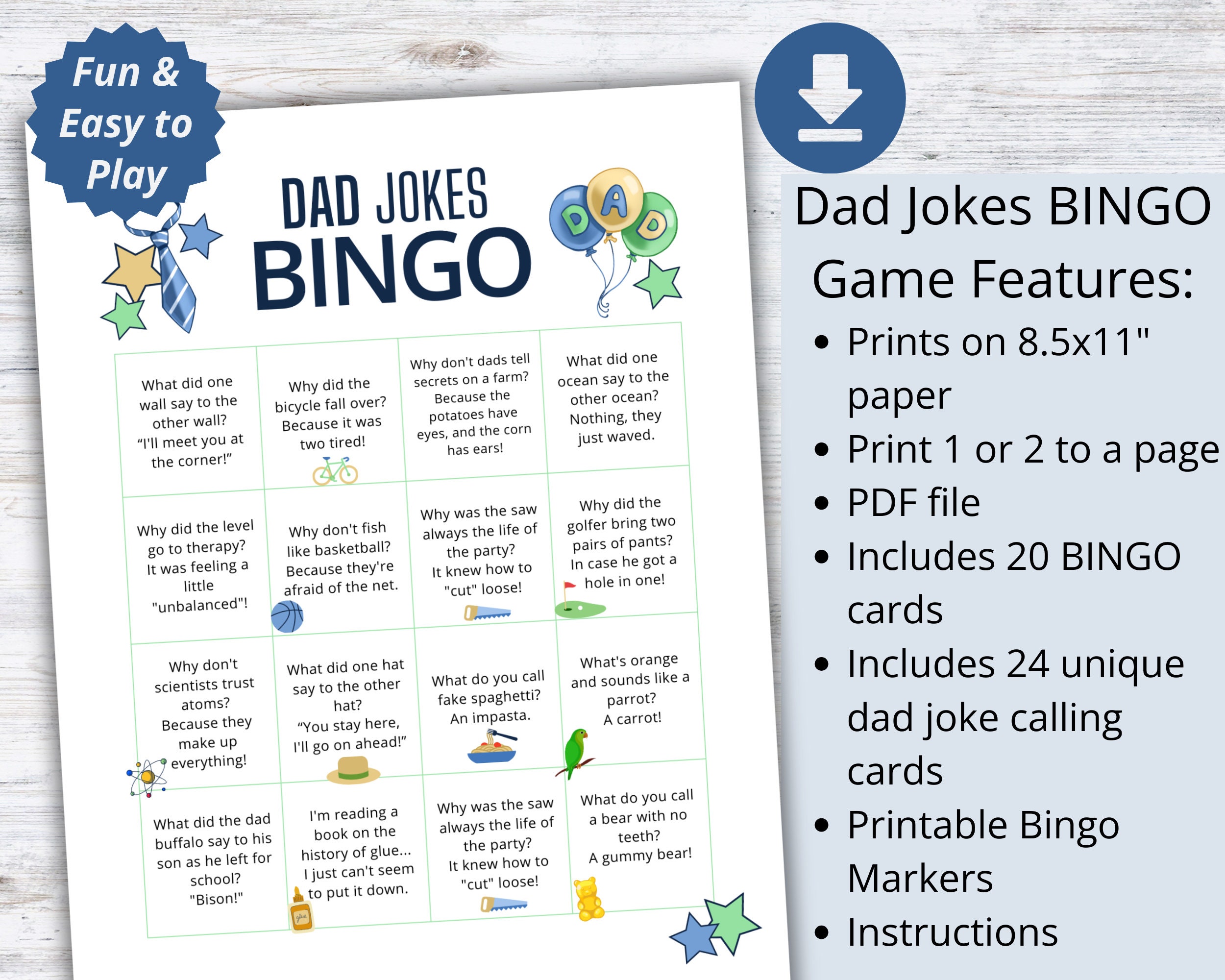 Dad BINGO | Father's Day, Family Reunion, Family Game Night | Dad Jokes ...