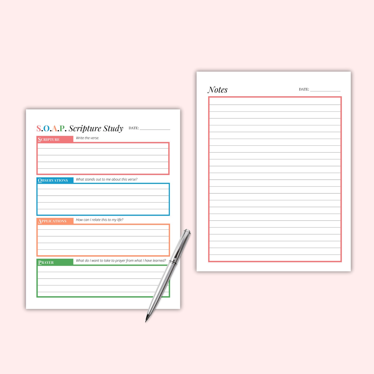SOAP Scripture Study Notes, Instant Download, Scripture, Observation ...