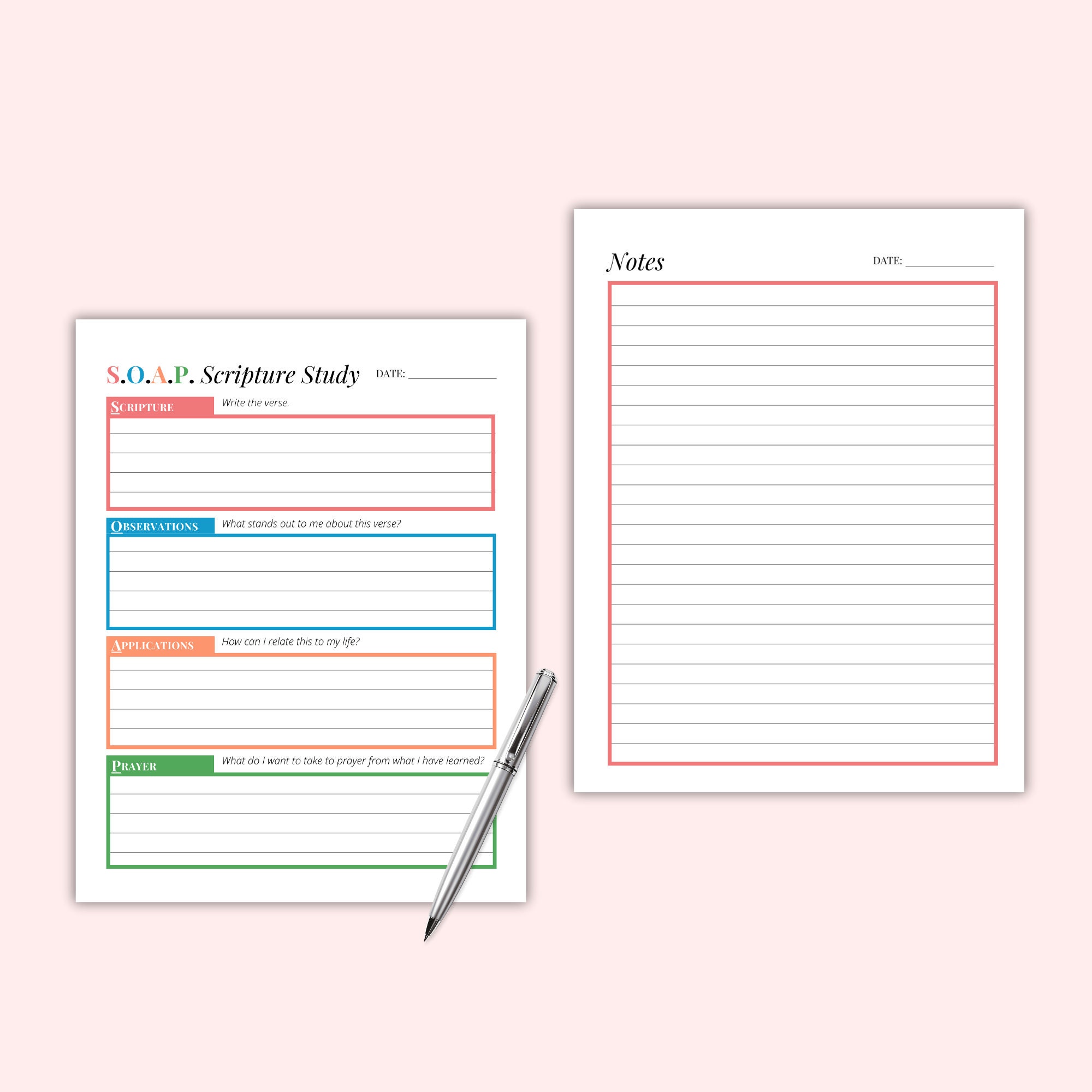 SOAP Scripture Study Notes, Instant Download, Scripture, Observation ...