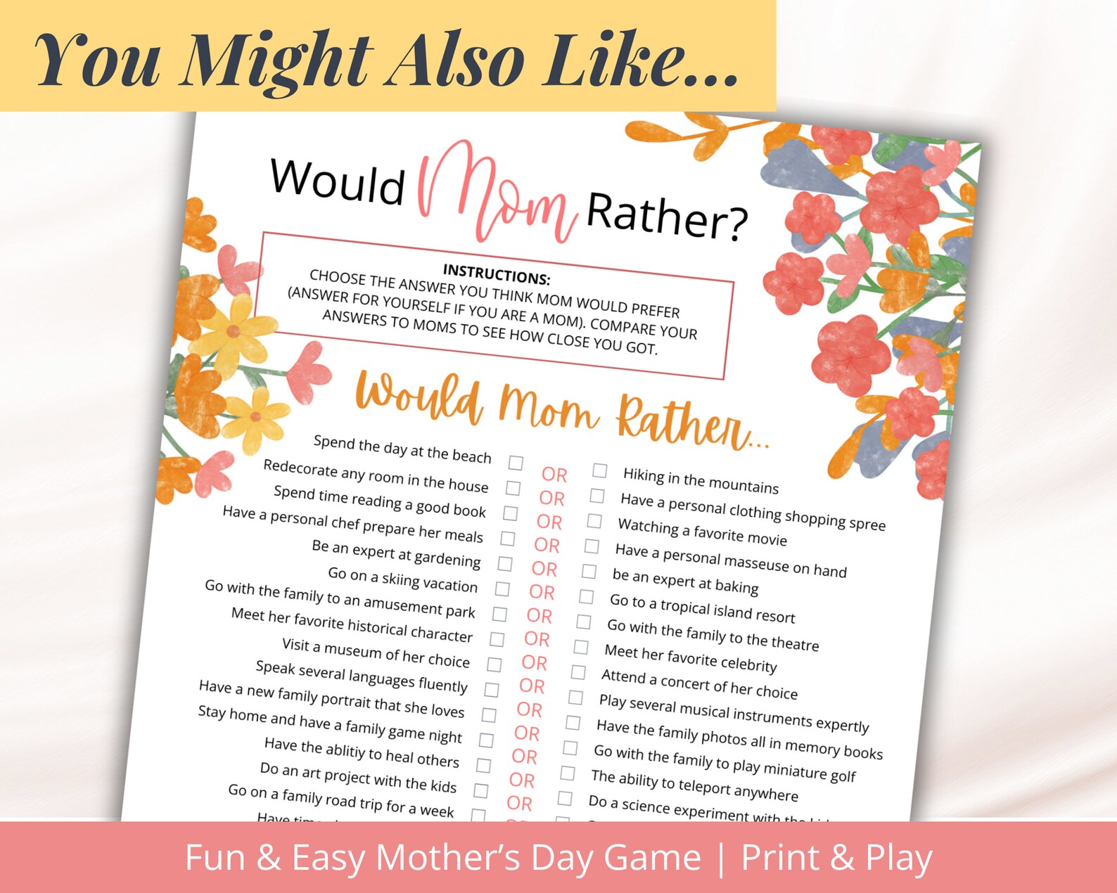 Mother's Day Table Talk | Conversation Starter | Get to Know Mom Mother ...