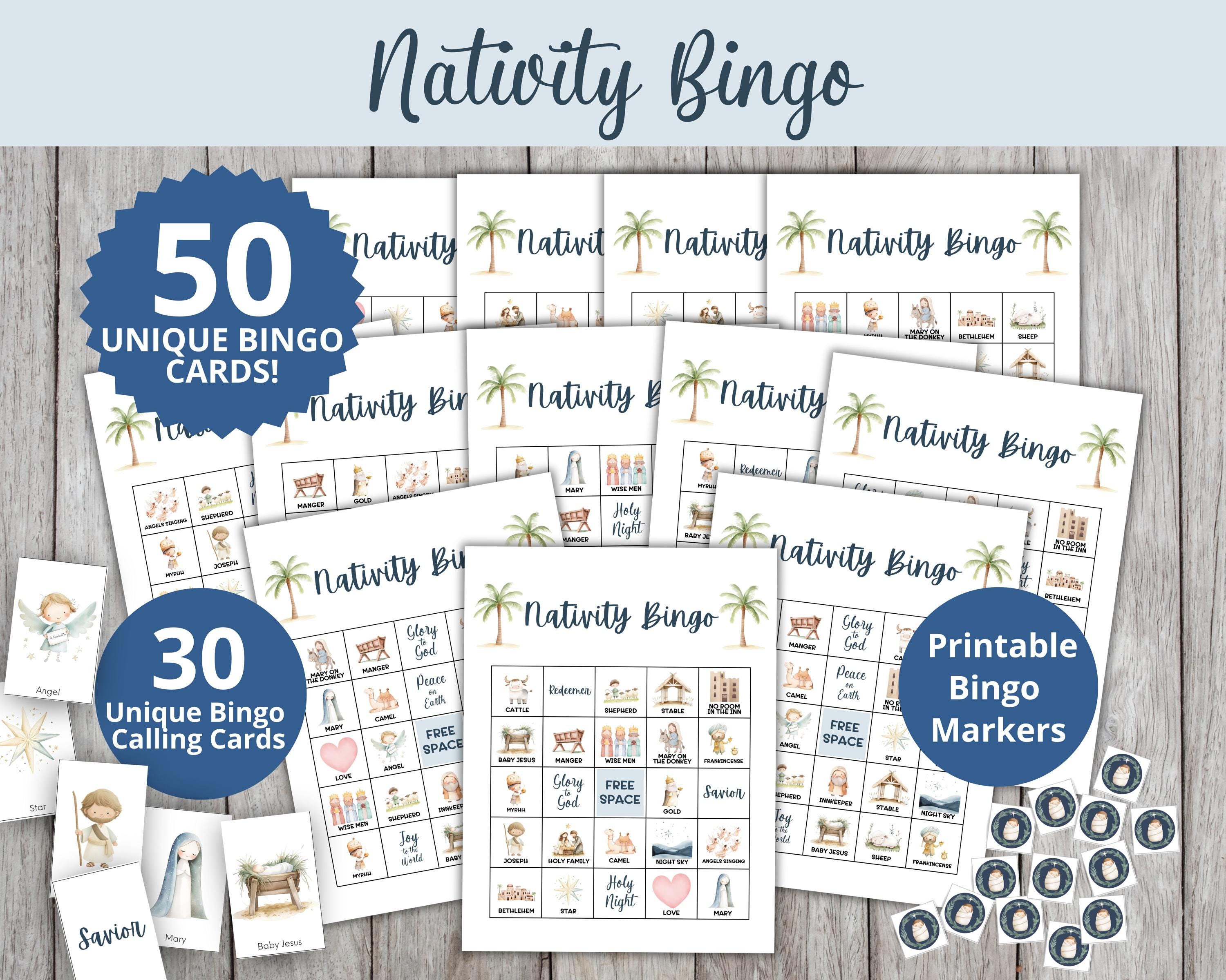Christmas Nativity Bingo | Printable Nativity Bingo Game | 50 Bingo ...