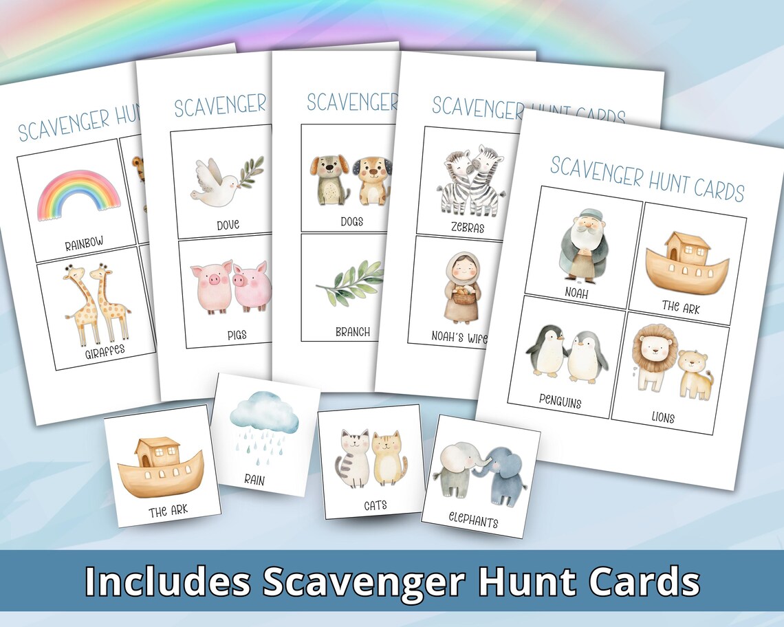 Noah's Ark Scavenger Hunt | Printable Bible Scavenger Hunt | Bible Game ...