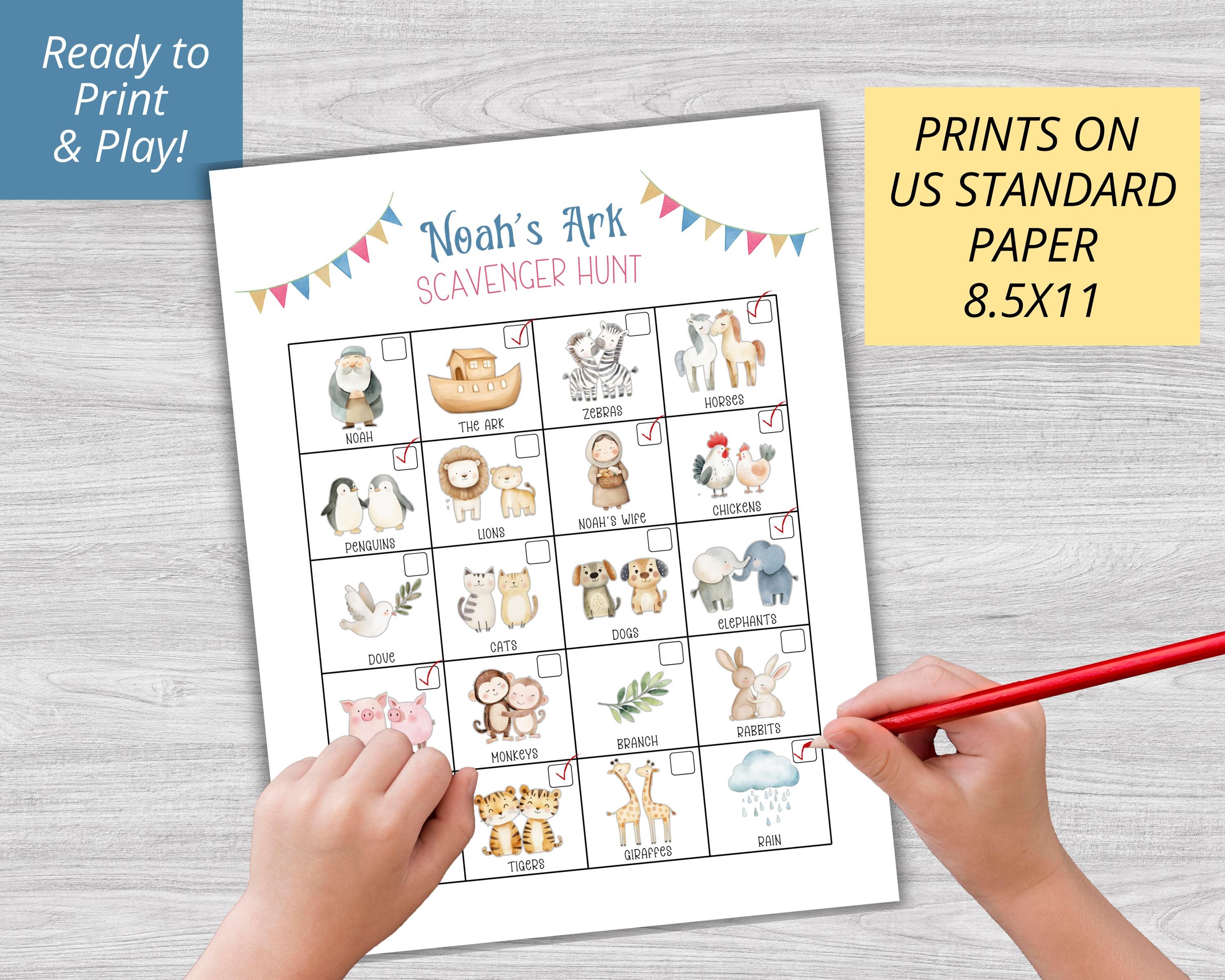 Noah's Ark Scavenger Hunt | Printable Bible Scavenger Hunt | Bible Game ...