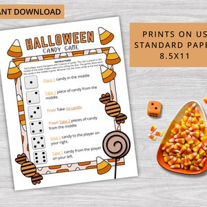 Halloween Candy Game Printable Candy Dice Game Halloween Party, Class ...