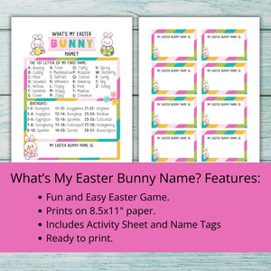 What's My Easter Bunny Name? Printable Easter Activity That's Fun and ...