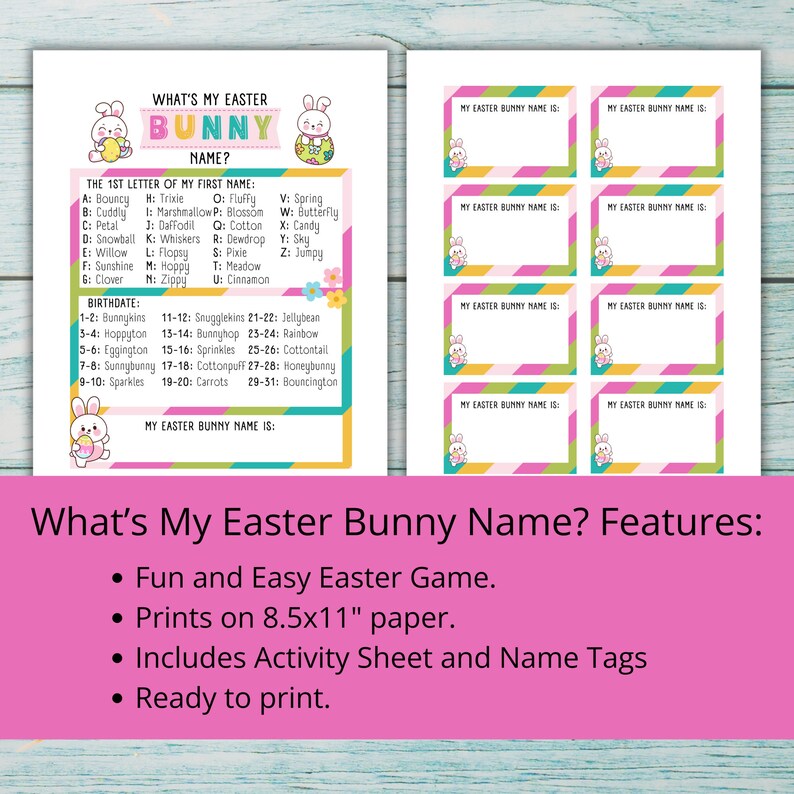 What's My Easter Bunny Name? Printable Easter Activity That's Fun and ...