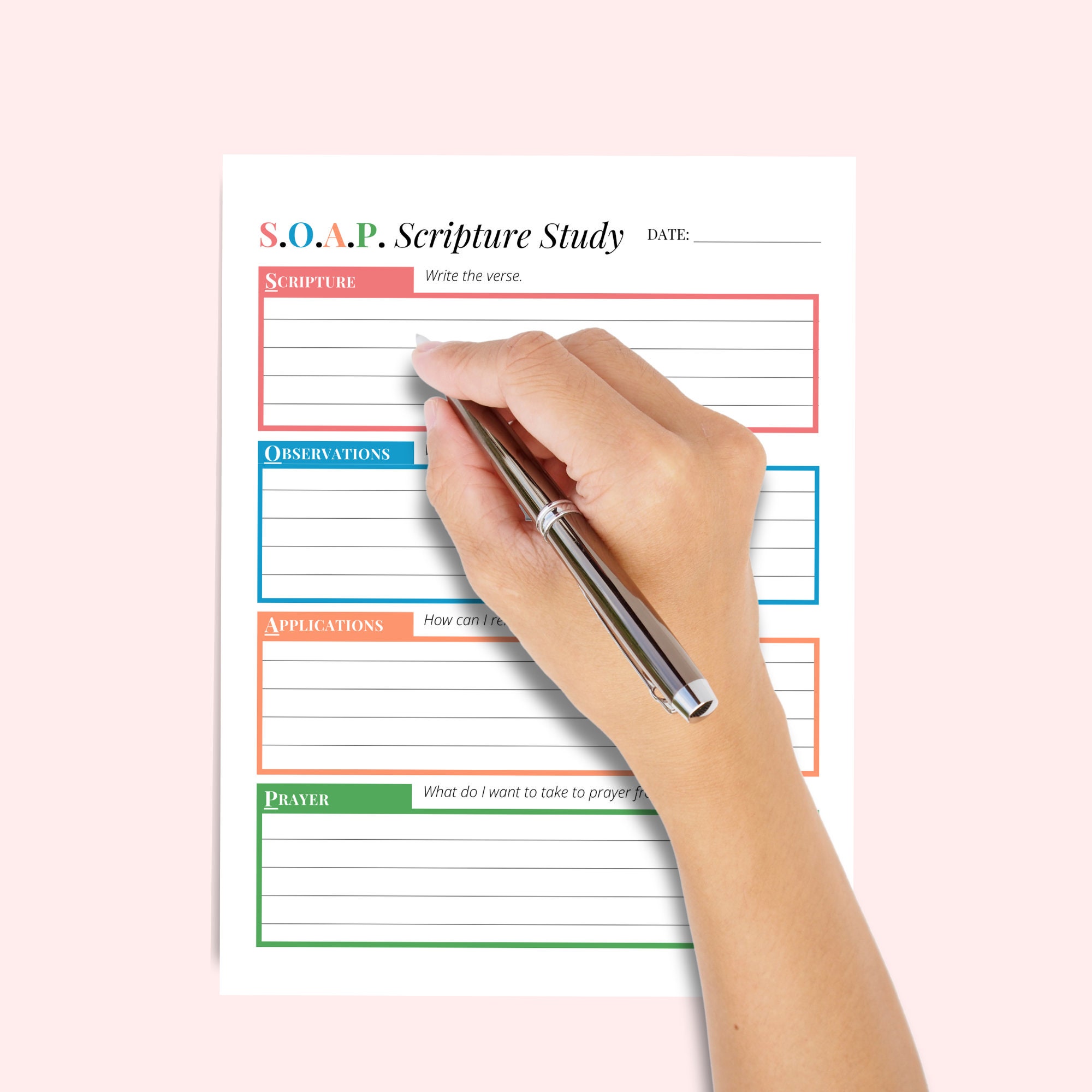 SOAP Scripture Study Notes, Instant Download, Scripture, Observation ...