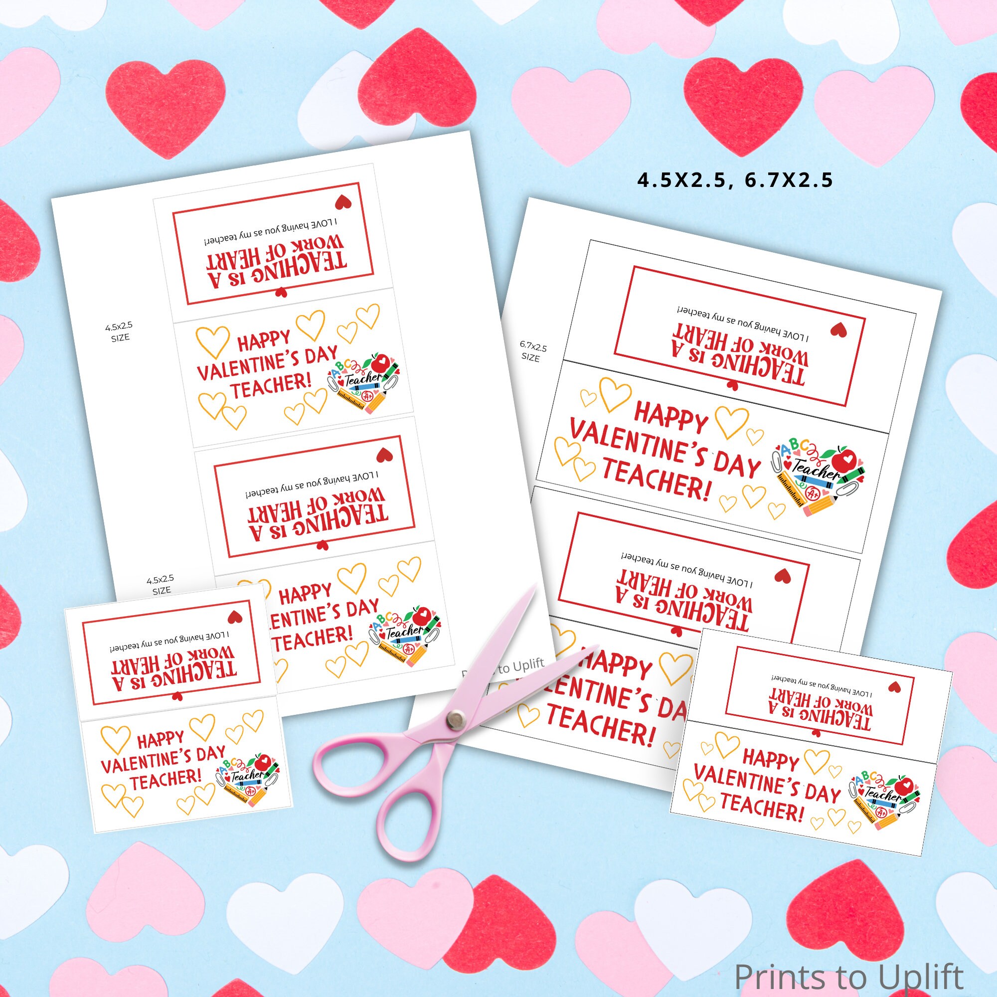 Teacher Valentine Topper, Valentine's Day, Teaching is a Work of Heart ...