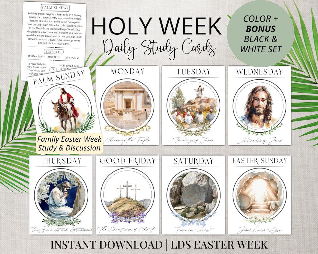 Holy Week Cards LDS | Scripture Cards for Easter Week | Great for ...