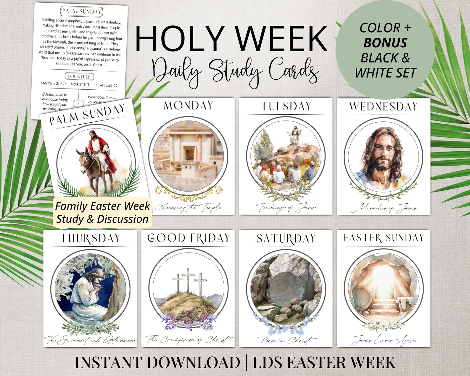 Holy Week Cards LDS | Scripture Cards for Easter Week | Great for ...