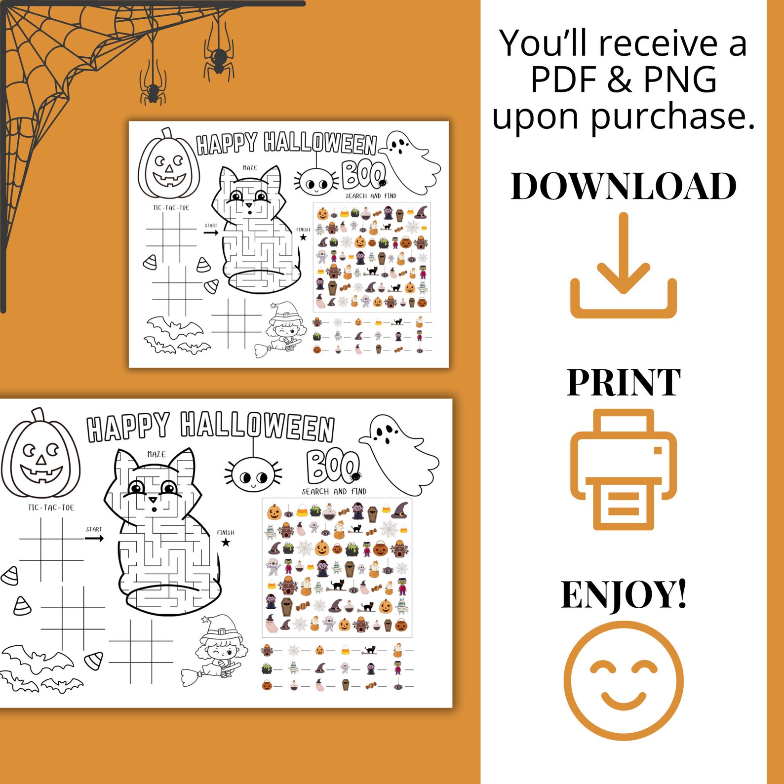 Halloween Coloring Activity Placemat | Halloween Printable for Kids ...
