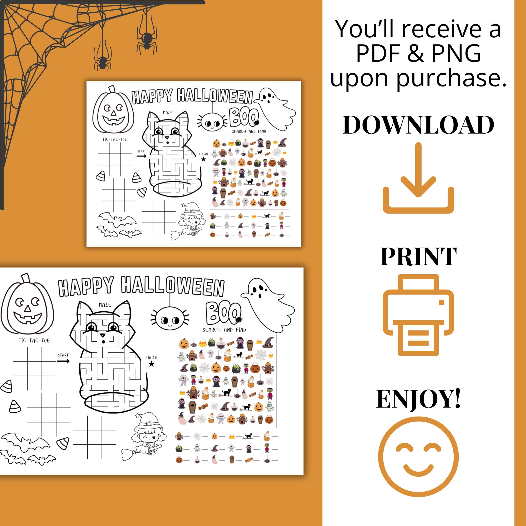 Halloween Coloring Activity Placemat | Halloween Printable for Kids ...