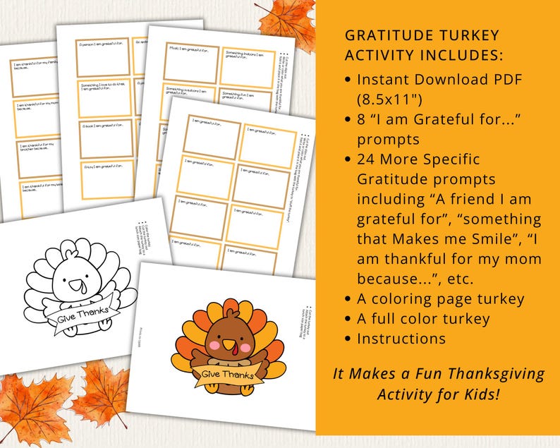 Thanksgiving Gratitude | Printable Thanksgiving Activity | Stuff the ...