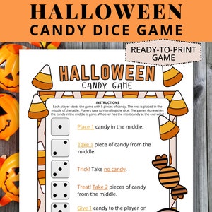 Halloween Candy Game Printable Candy Dice Game Halloween Party, Class ...
