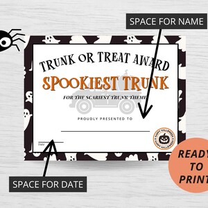 Trunk or Treat Award Certificate Bundle | Trunk Awards & Costume Awards ...