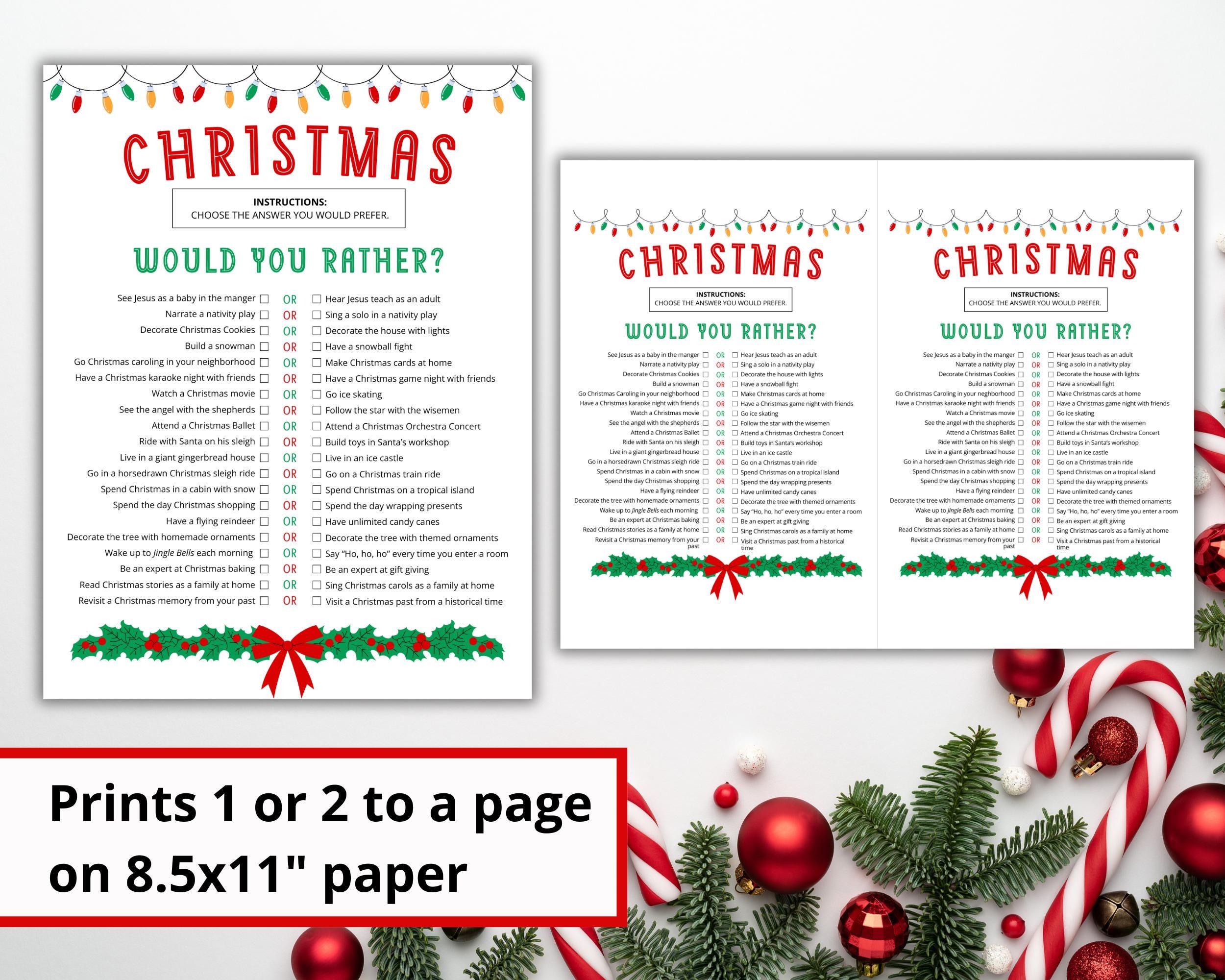 Christmas Would You Rather Game | Christmas Trivia | Christmas ...