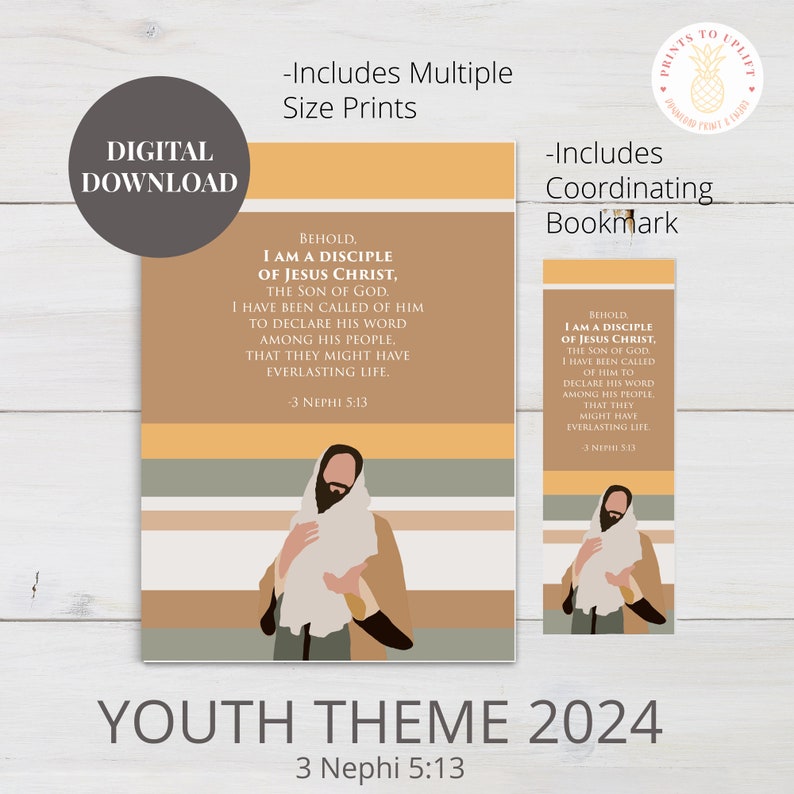 2024 Youth Theme Poster, Instant Download, LDS, Wall Art, I Am a ...