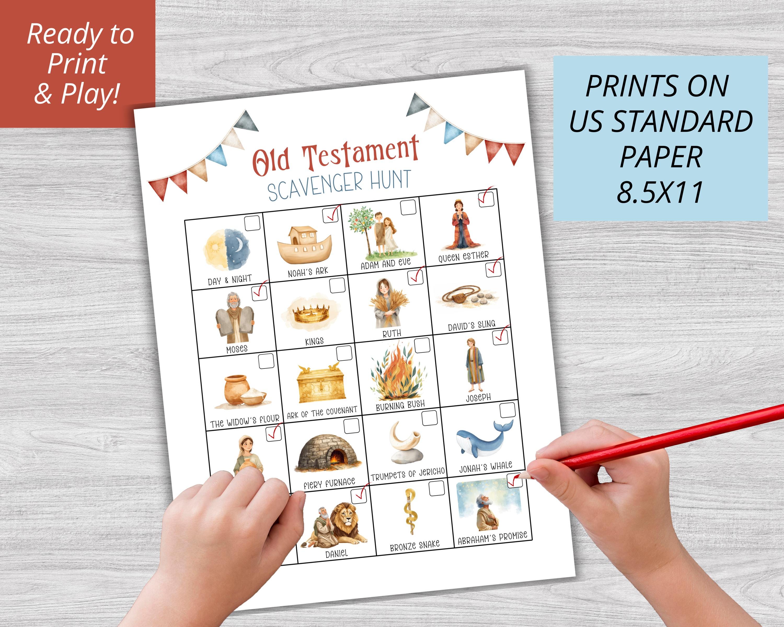 Bible Scavenger Hunt | Old Testament Bible Characters | Printable ...