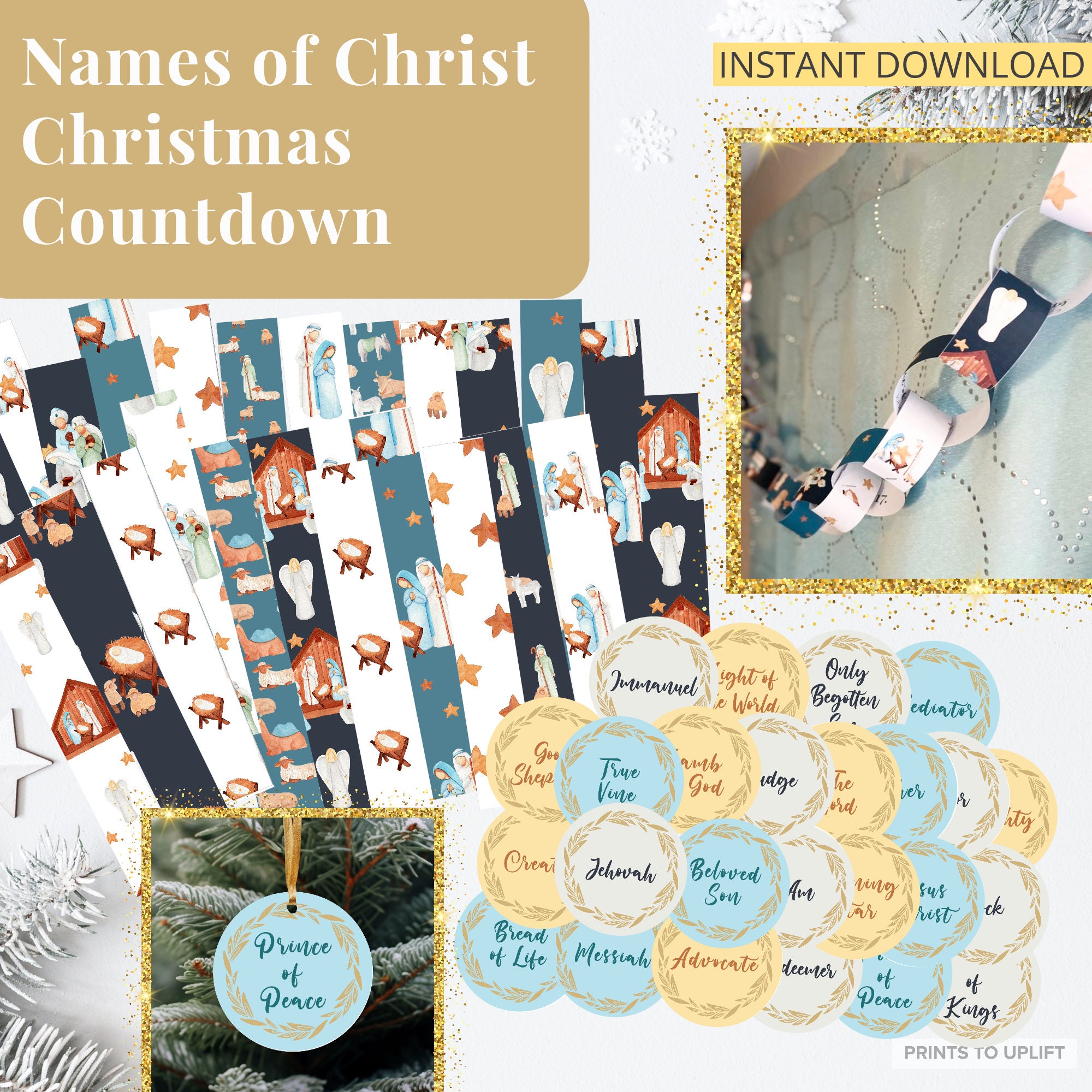 Names of Christ Christmas Countdown, Paper Chain, Ornaments, Nativity ...