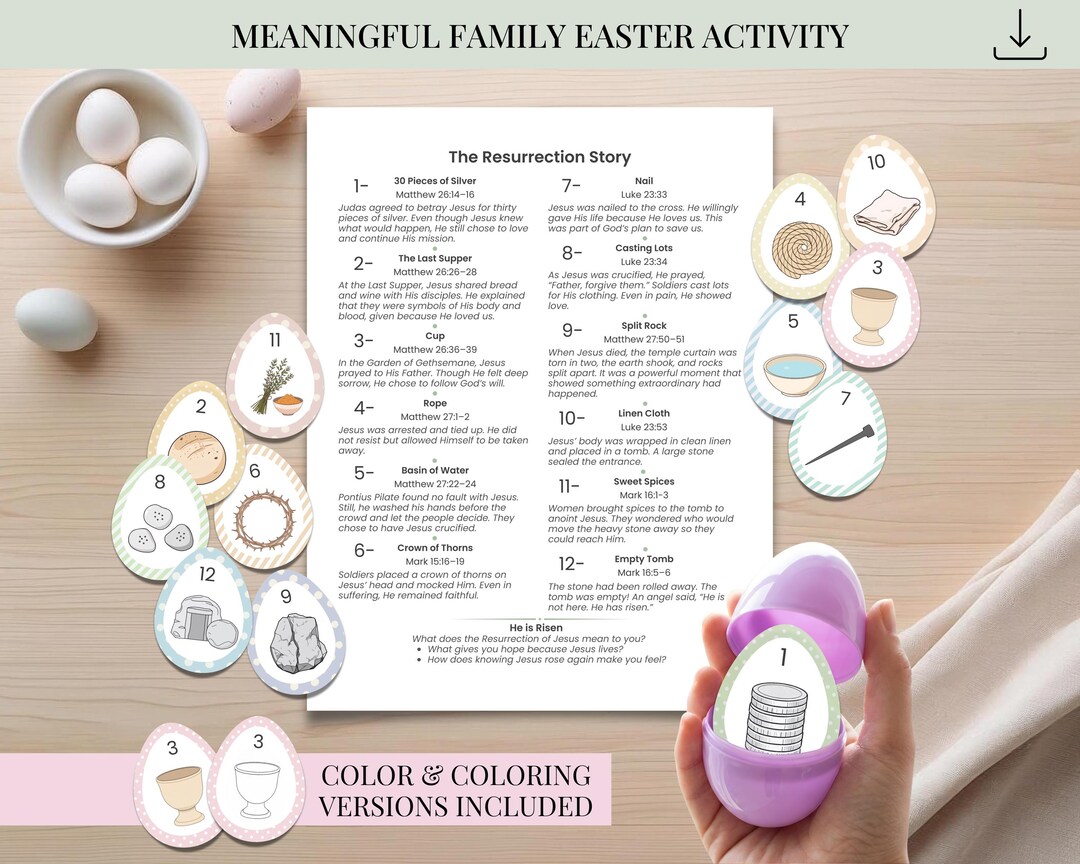Printable Resurrection Eggs | Christian Easter Story for Kids | Holy ...
