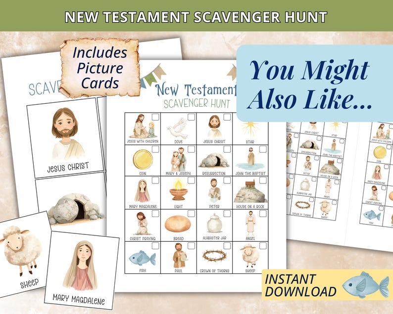 Bible Scavenger Hunt | Old Testament Bible Characters | Printable ...