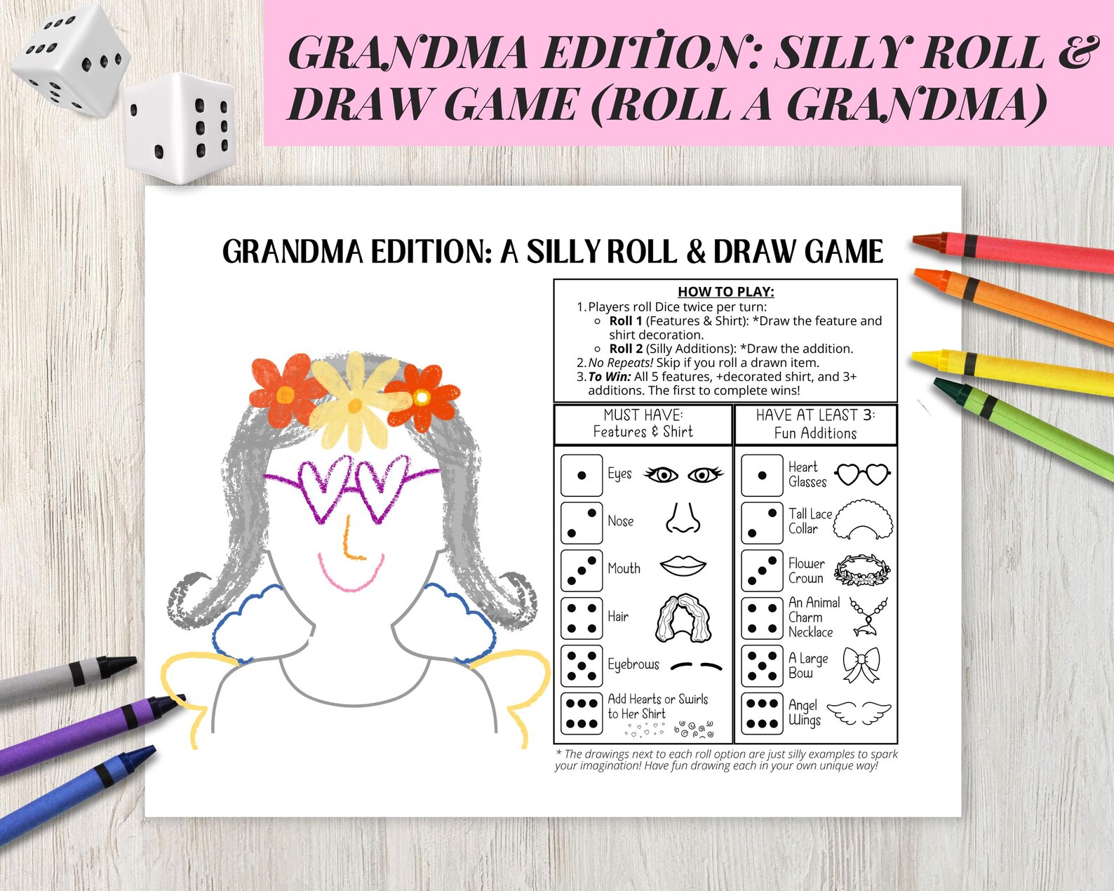 All About My Grandma & Roll a Grandma, A Silly Roll and Draw Game ...