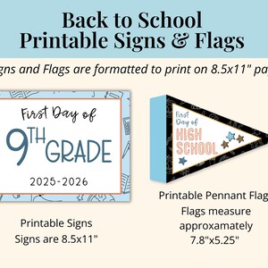 9th Grade Back to School Flags and Signs | 2025 School Year | First Day ...