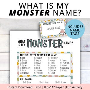 What's My Monster Name? Printable Halloween Activity That's Fun and ...