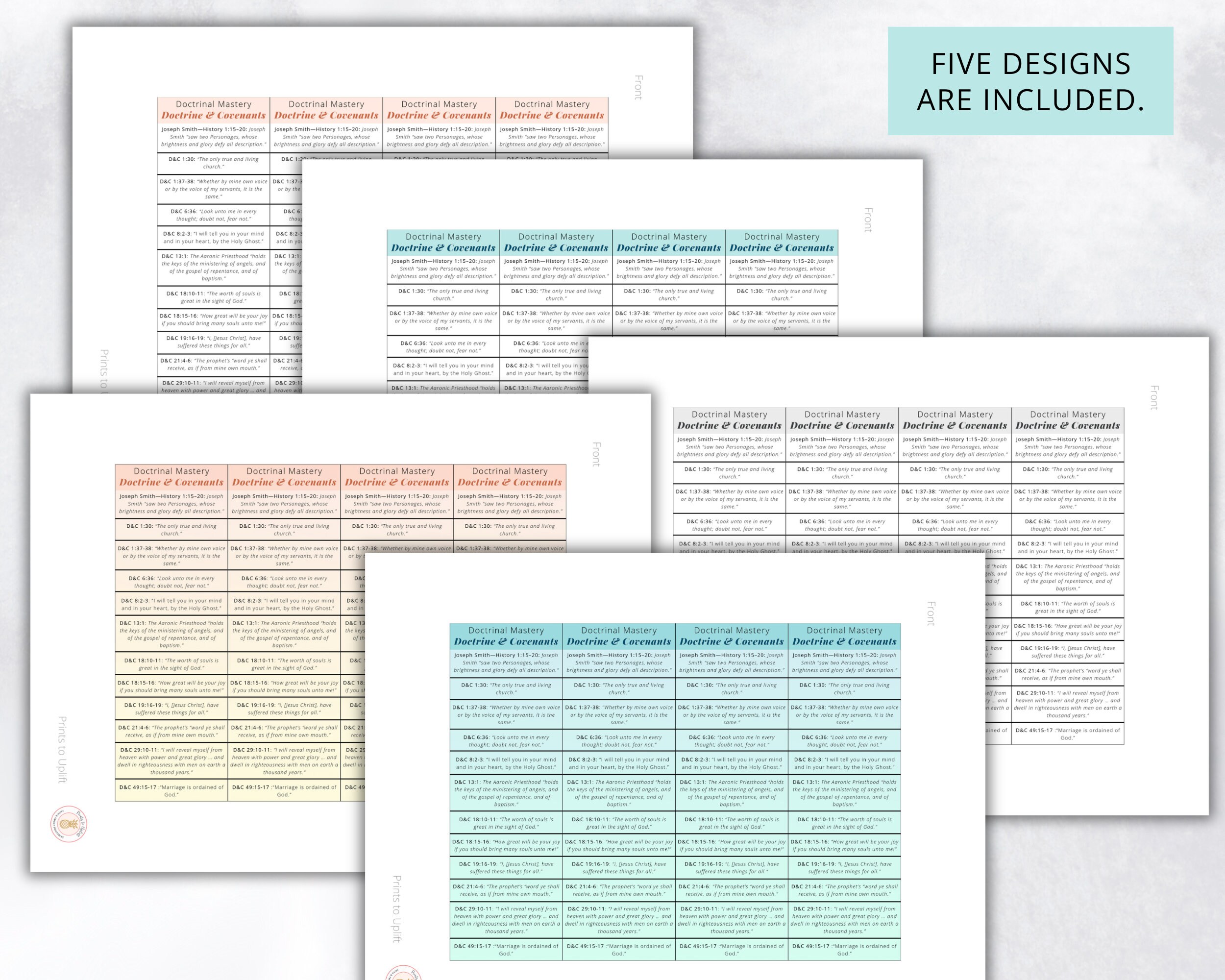 Doctrinal Mastery Doctrine and Covenants Bookmarks | Instant Download ...