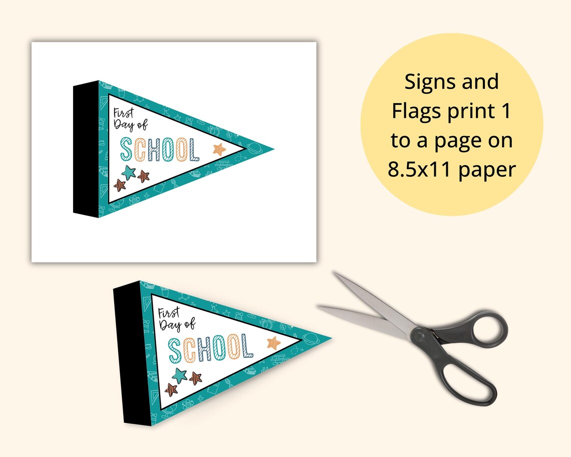 Back to School Flags and Sign Bundle | Preschool Through 6th Grade ...