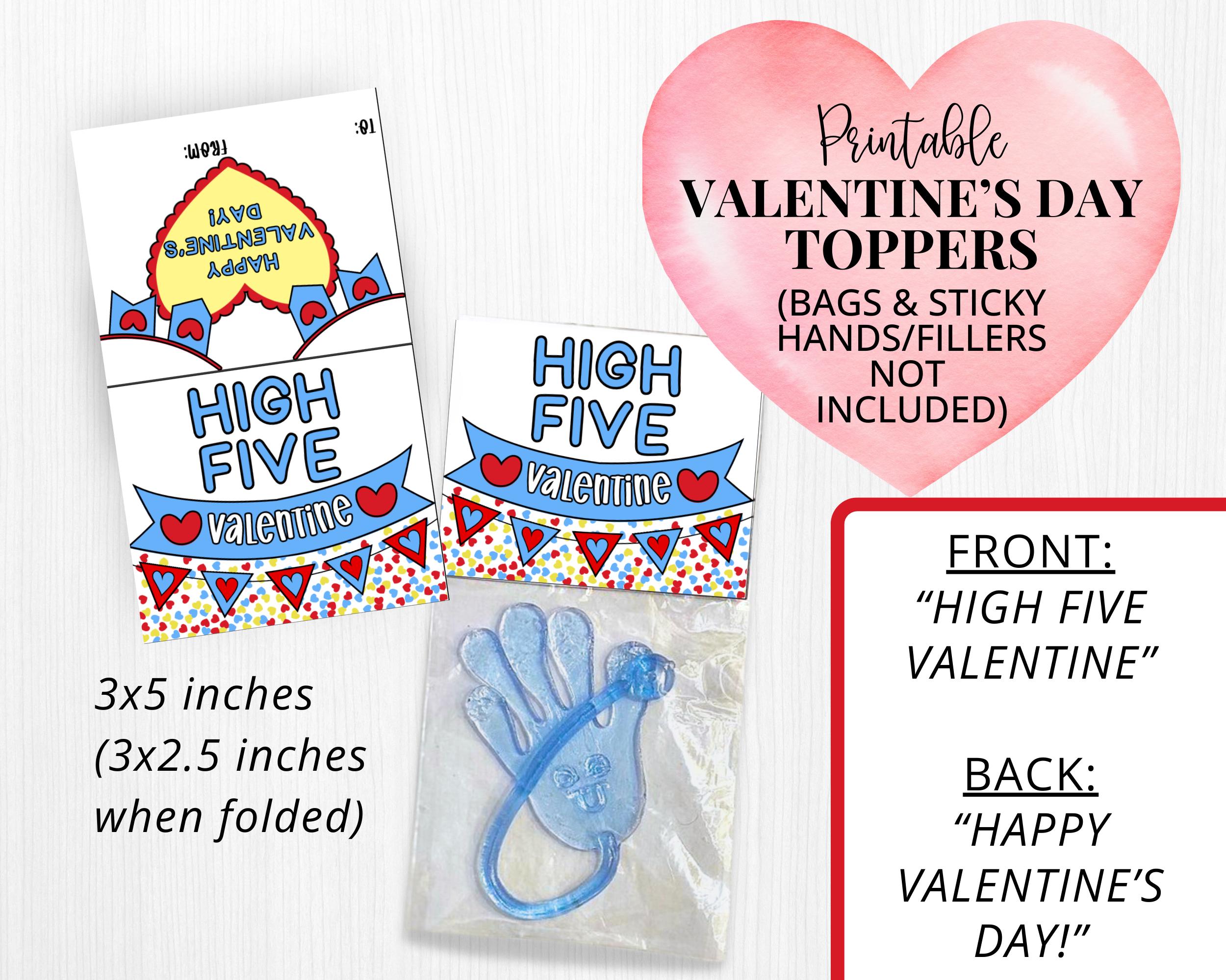 Valentine's Day Card Topper | Printable Sticky Hand Valentine | High ...
